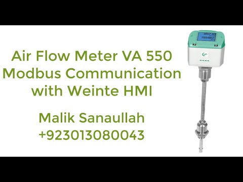 Air Flow Meter VA 550 Modbus Communication with Weintek HMI - YouTube