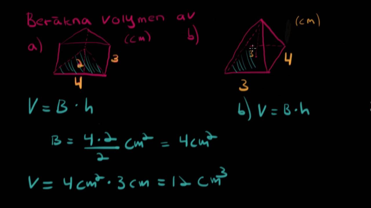 Volym av prisma och pyramid- Skolår 8 - YouTube