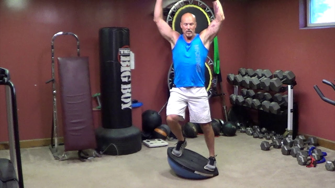 Bosu ball teeter tri extension - YouTube
