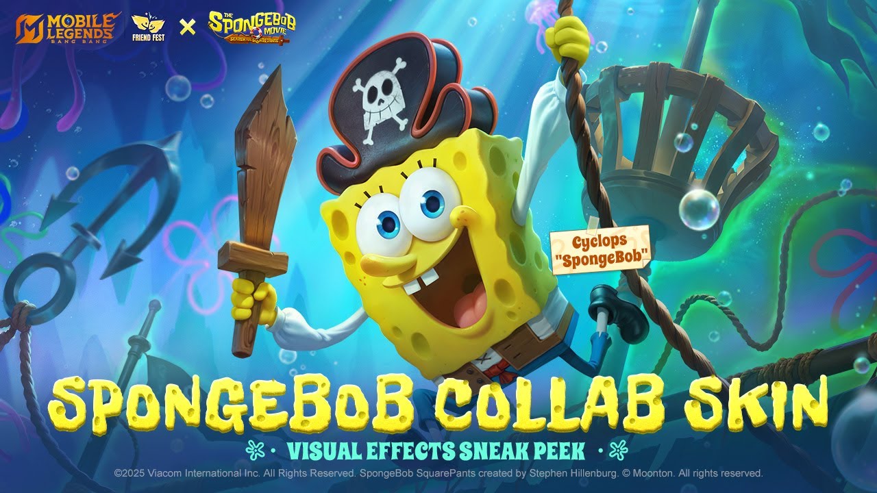 Cyclops "SpongeBob" Skin Showcase | MLBB × SpongeBob | Mobile Legends ...