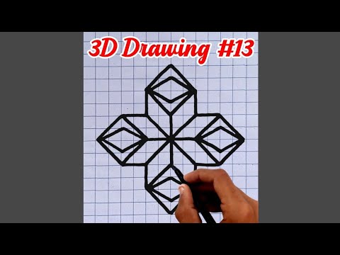 14 Easy 3D Drawings on Graph Paper | How to draw 3d on graph | Graph ...