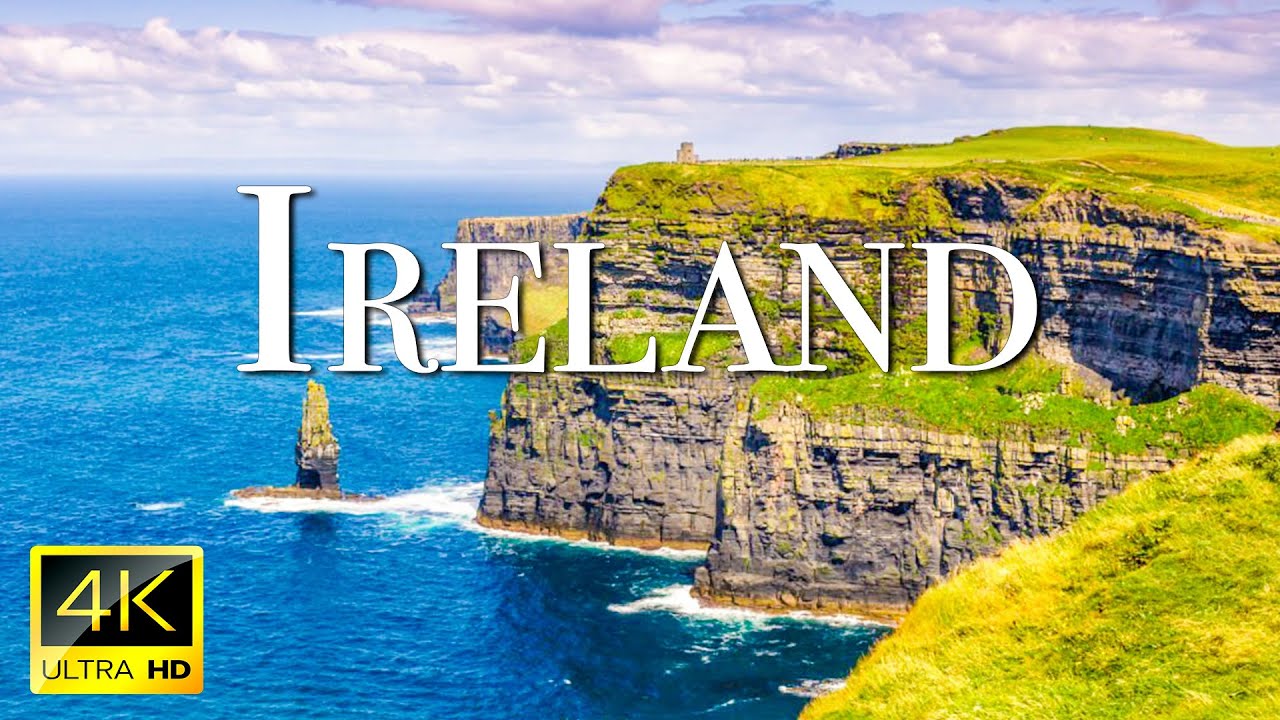FLYING OVER IRELAND (4K UHD) - Calming Music With Wonderful Natural ...