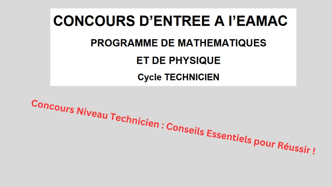 Conseils essentiels pour réussir le concours EAMAC 2025 (Cycle ...