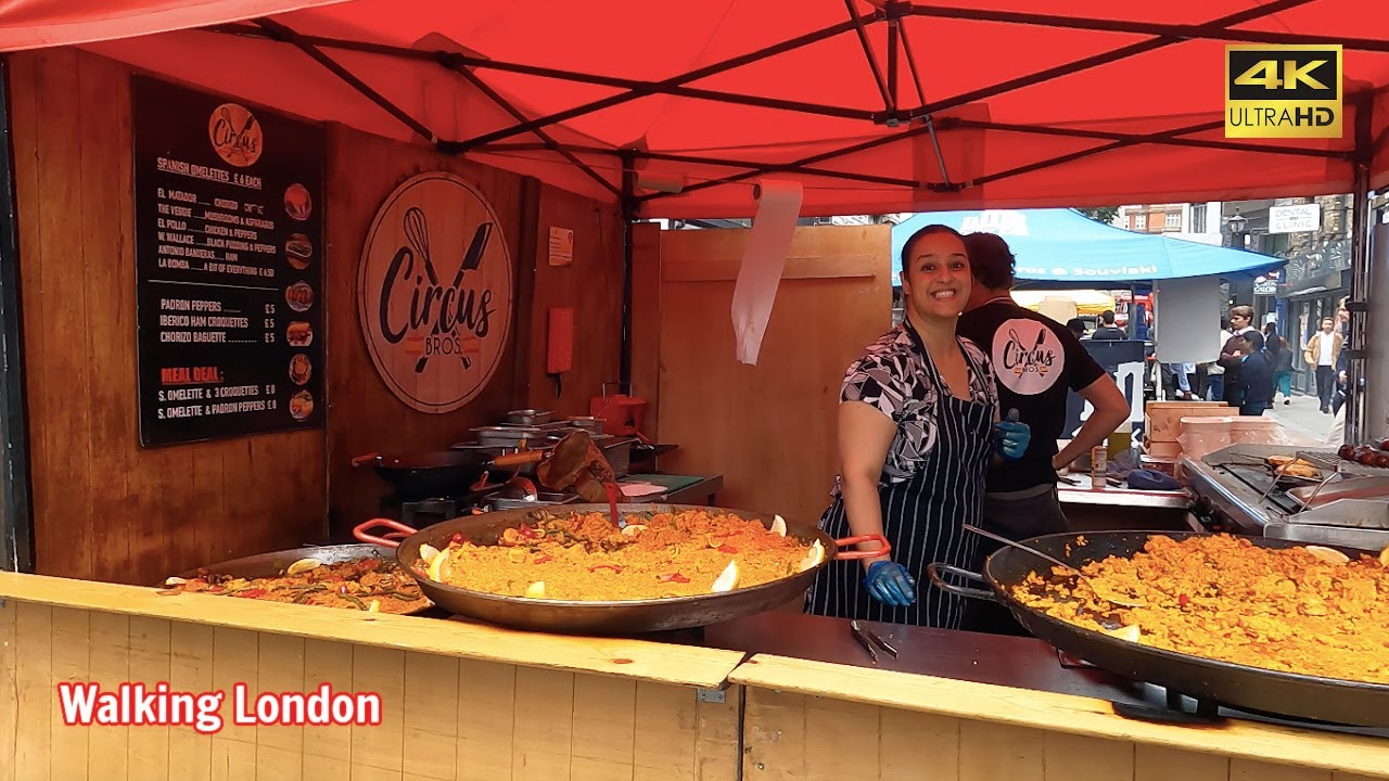 🇬🇧 Walking London - Victoria & it's Street Food Market Strutton Ground ...