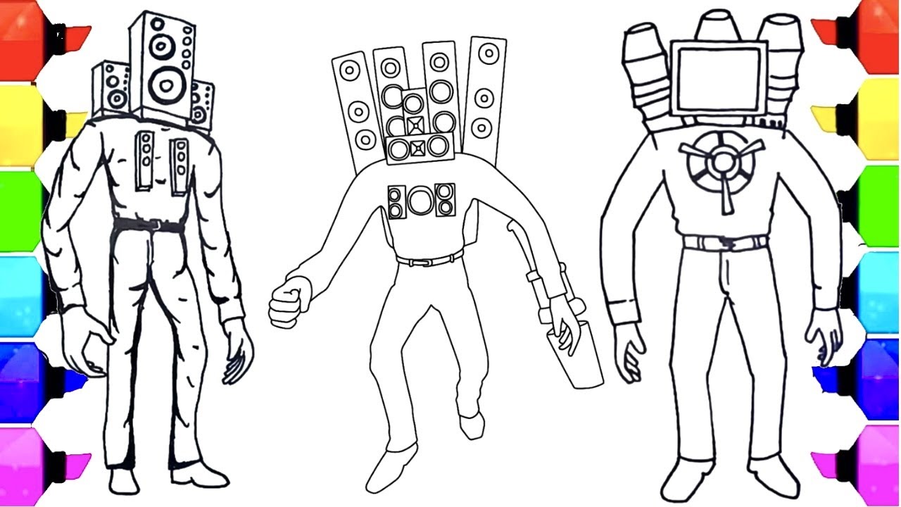 Skibidi Toilet - TITAN SPEAKERMAN & COMPUTER MAN Coloring Pages / How ...