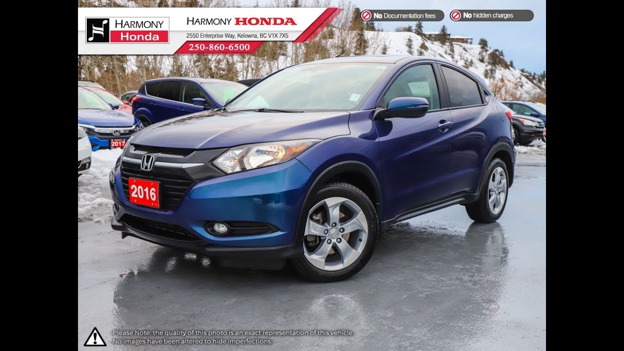 2016 Honda HR-V EX - Harmony Honda - Blue - 20035A - Kelowna, BC - YouTube