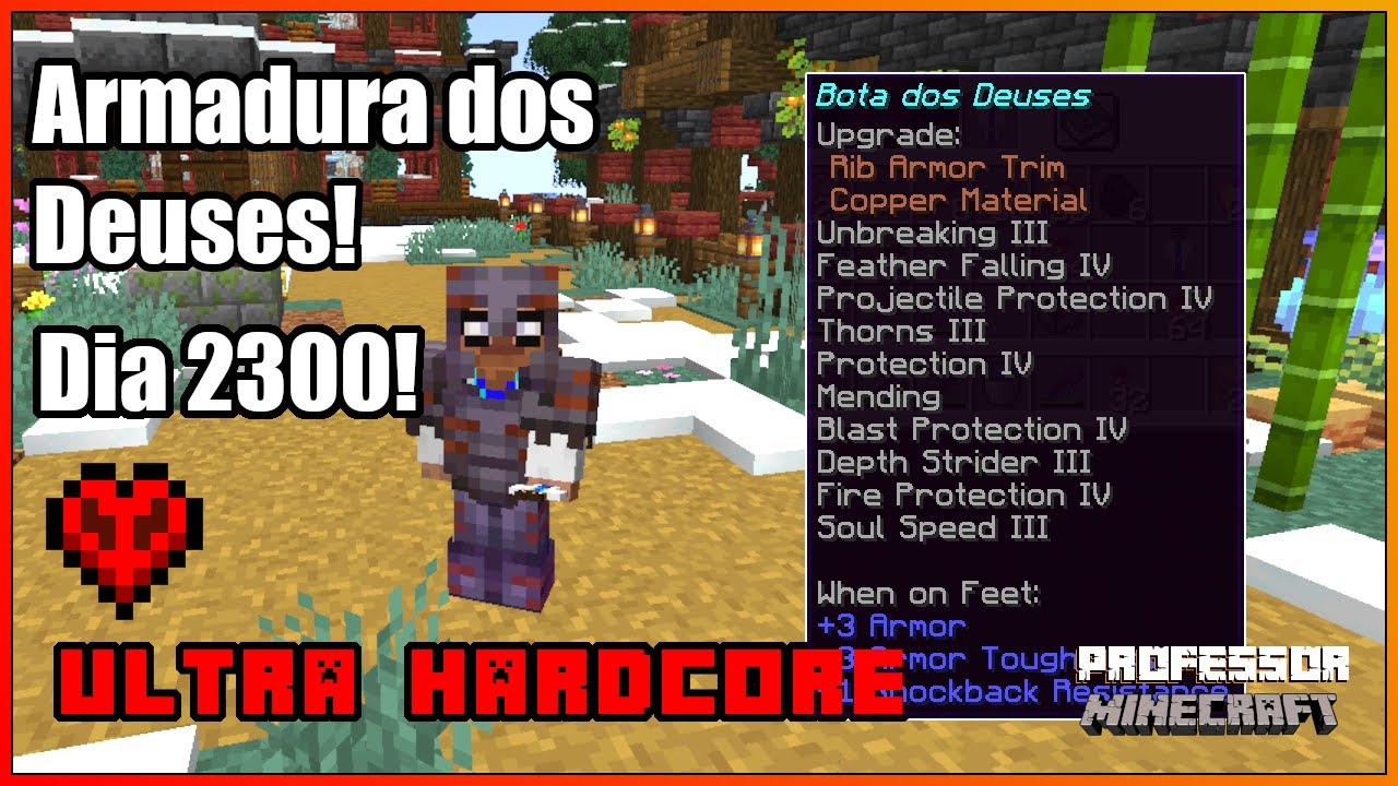 Armadura dos Deuses no Minecraft Ultra Hardcore (2300 dias) - YouTube