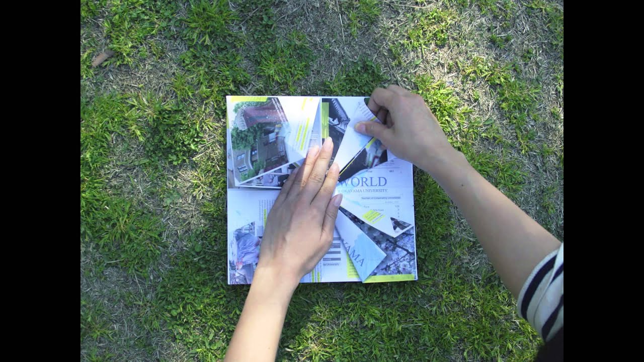 How to make an OkayamaUniversity ORIGAMI Leaflet - YouTube