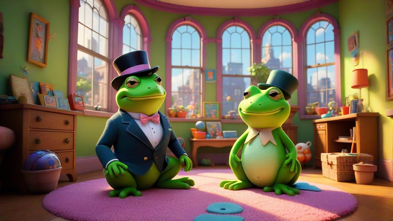 Four Plush Frogs Croak in Harmony | Animal Sounds Song for Kids ...