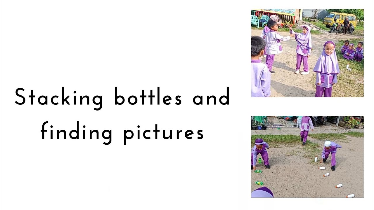 Stacking bottles and finding pictures - YouTube