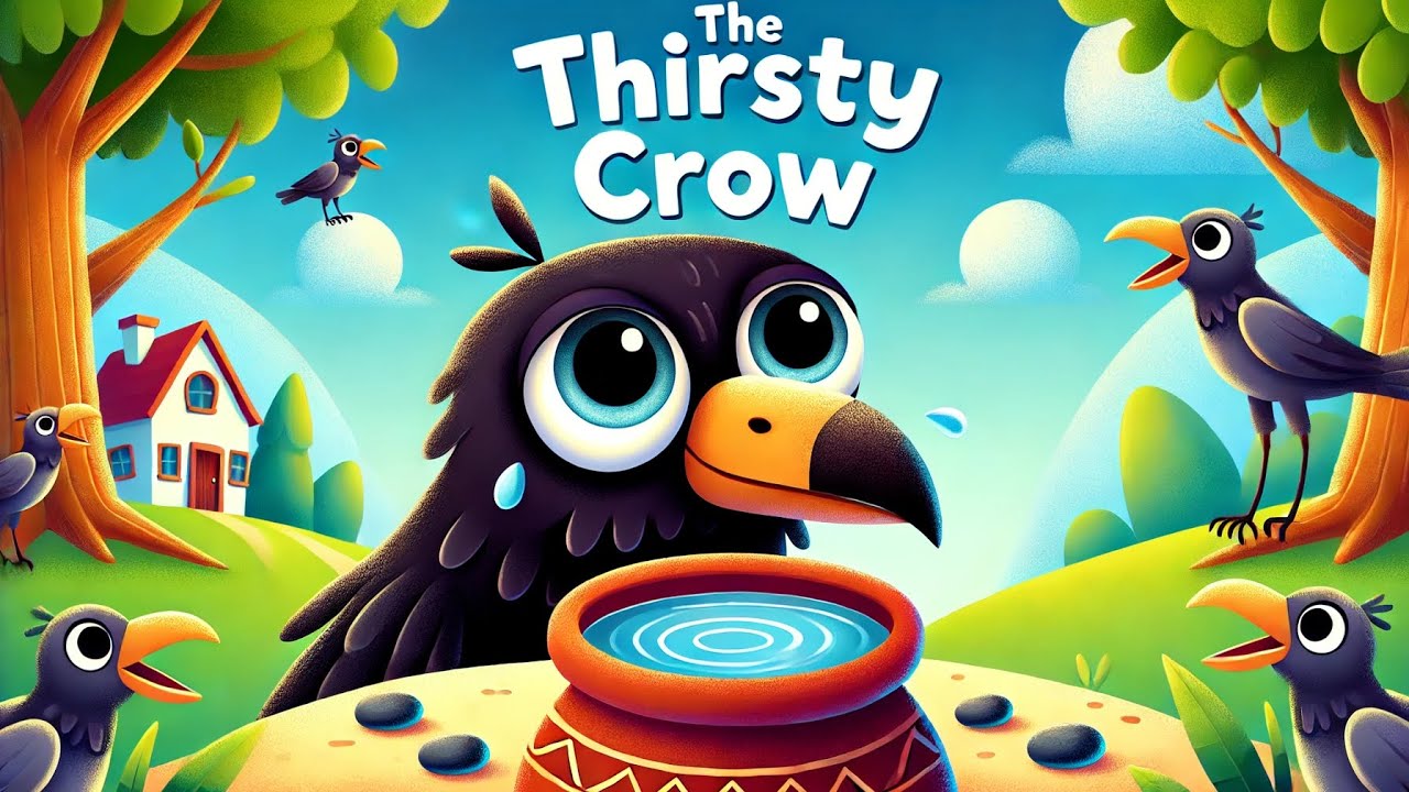 “The Thirsty Crow | A Smart Crow’s Clever Idea | Moral Story for Kids ...