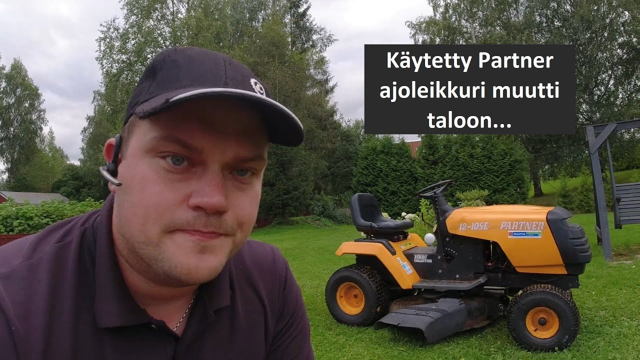 Partner 12-105E päältäajettava ruohonleikkuri - YouTube