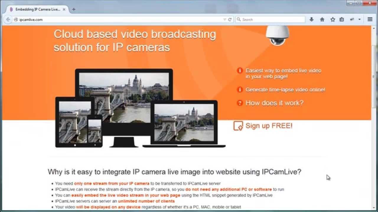 How to embed IP camera live stream into web page - YouTube