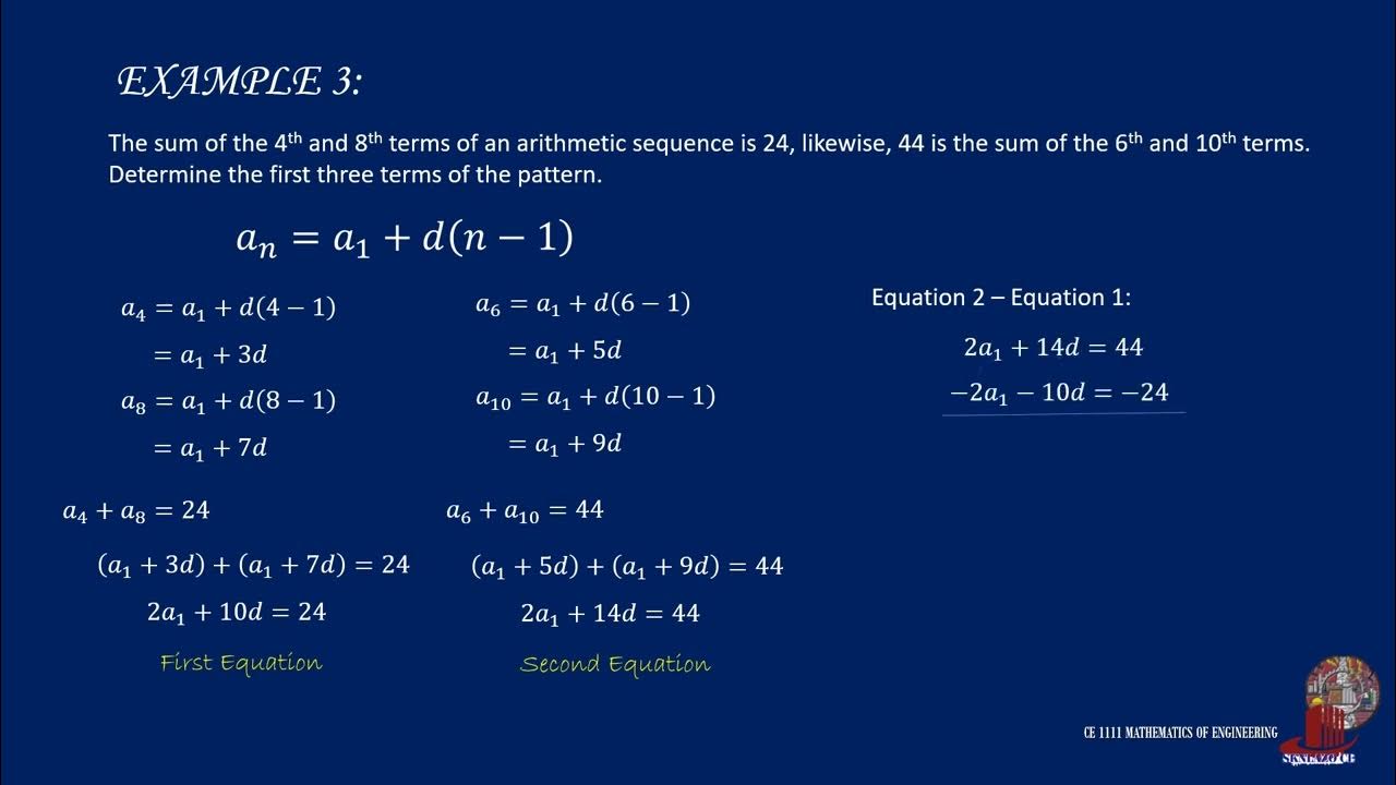 SEQUENCES AND SERIES: ARITHMETIC PROGRESSION EXAMPLES (1/2) - YouTube