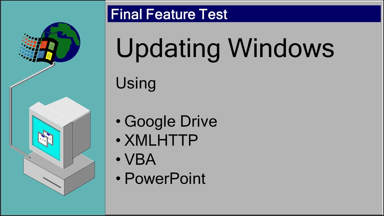 Windows 95 PowerPoint Windows Update Test - YouTube