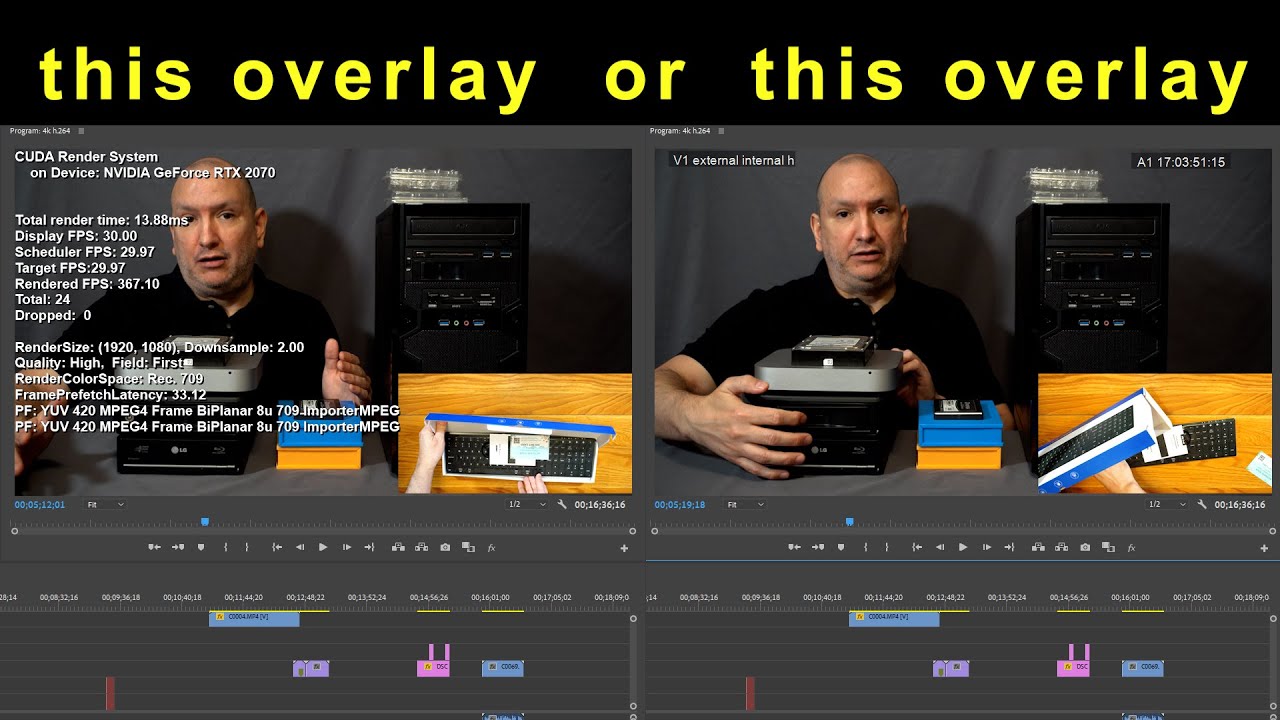 premiere pro enable disable and change overlay settings - YouTube