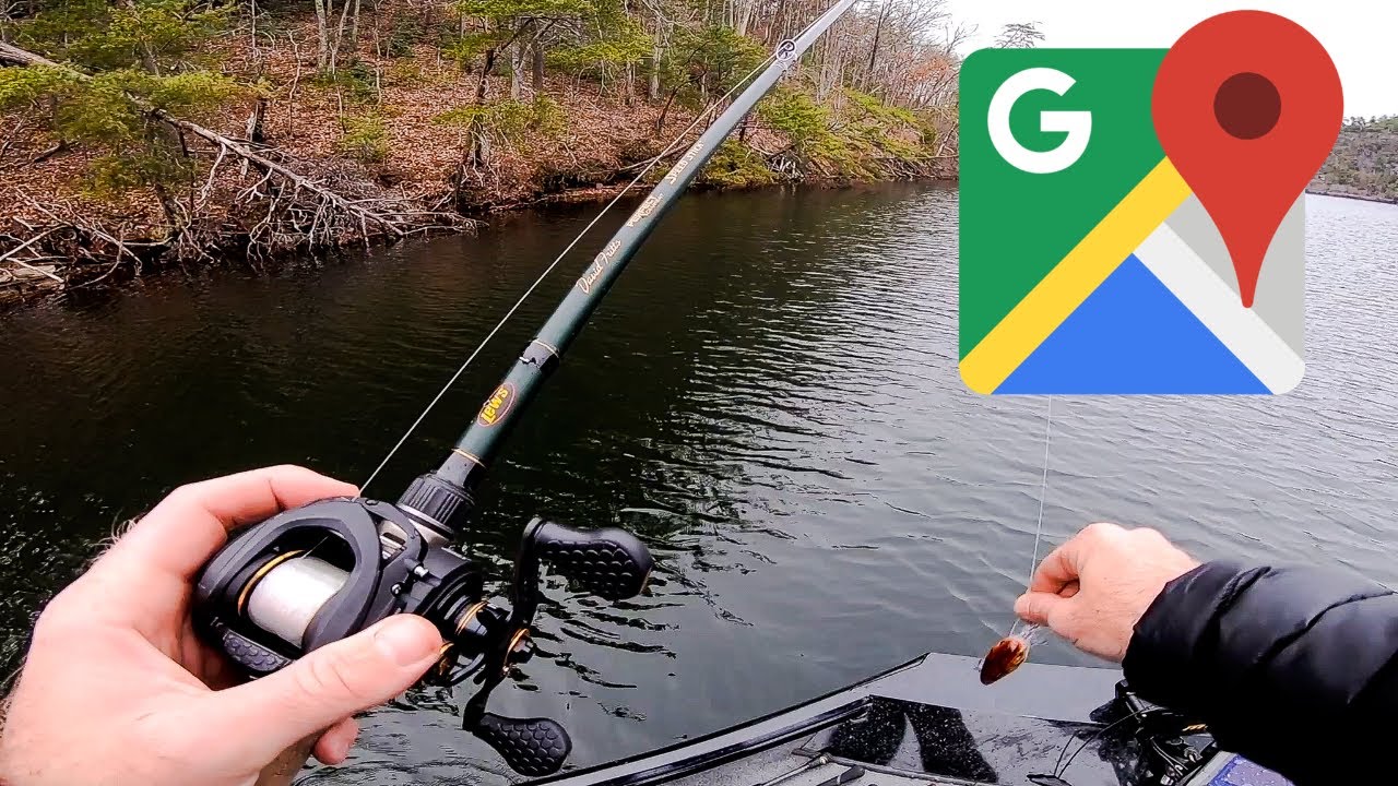 Google Maps Fishing Challenge - Breaking Down a NEW Lake! - YouTube