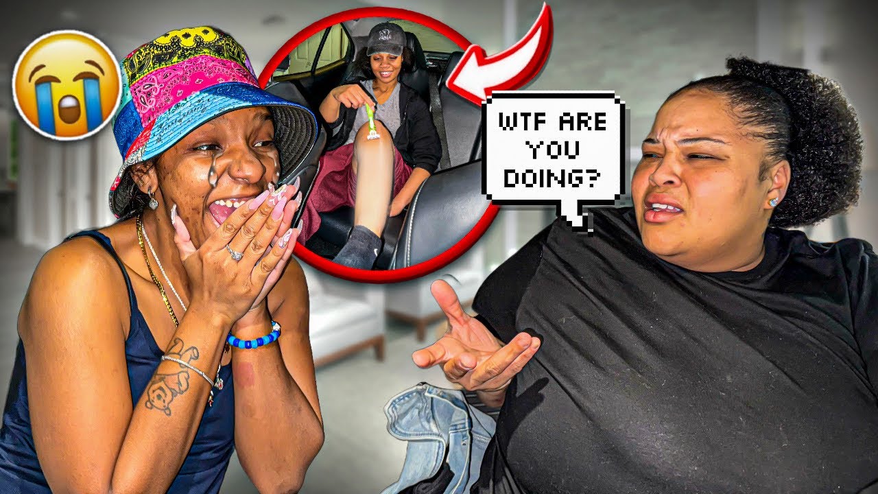 SHAVING LEGS IN THE CAR TO SEE REDD’s REACTION | She Put Us Out - YouTube