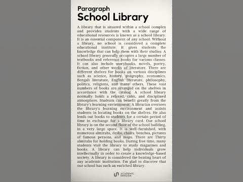 A School Library / Our School Library Paragraph in 200+ words for SSC ...