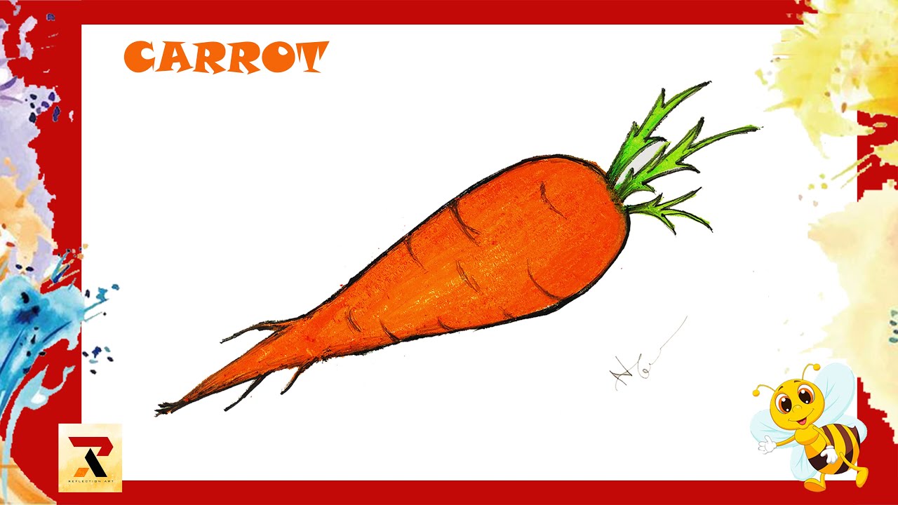 How to Draw a Carrot || Easy Carrot Drawing || গাজরের ছবি আঁকুন - YouTube