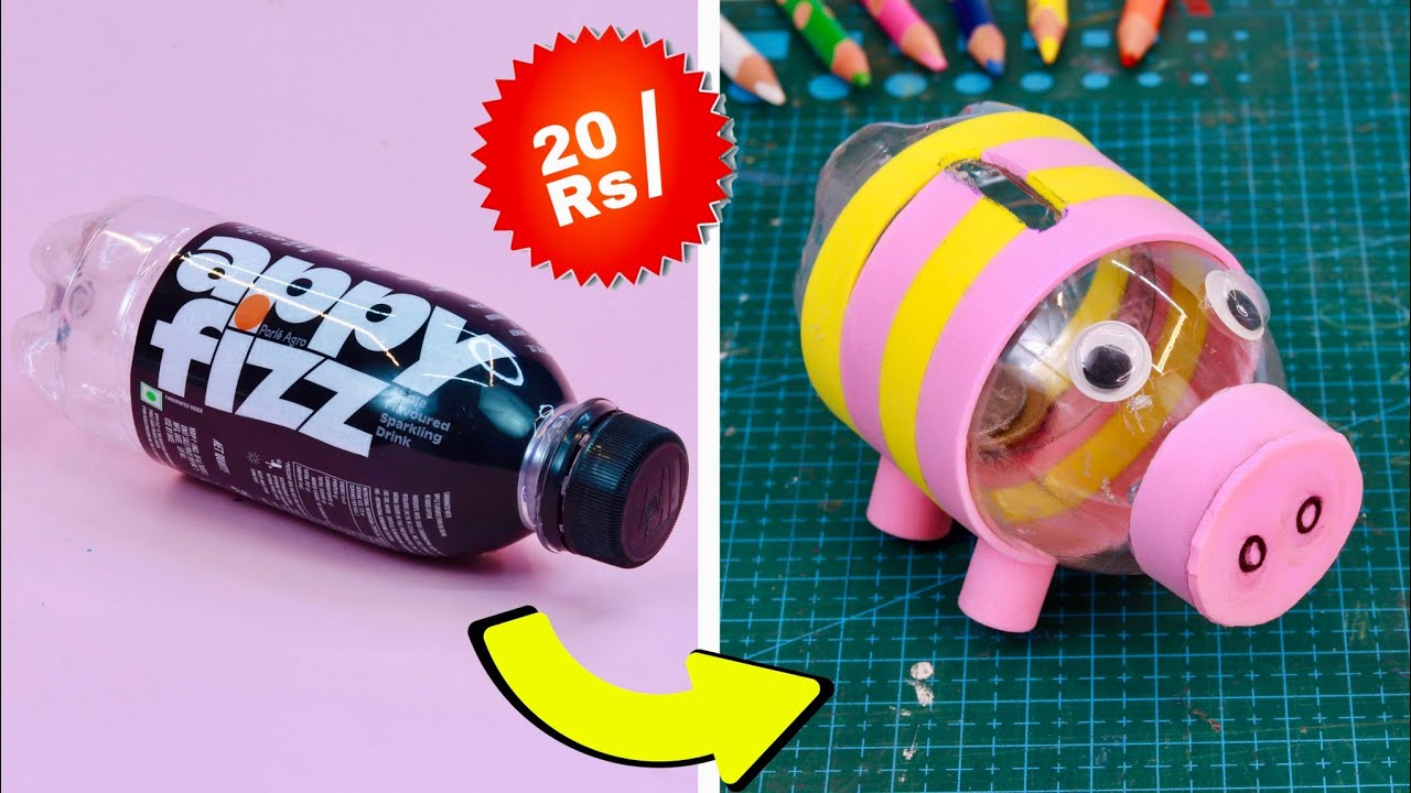 DIY Cute Piggy bank from waste bottle || DIY piggy bank || How to make piggy bank with bottle ...