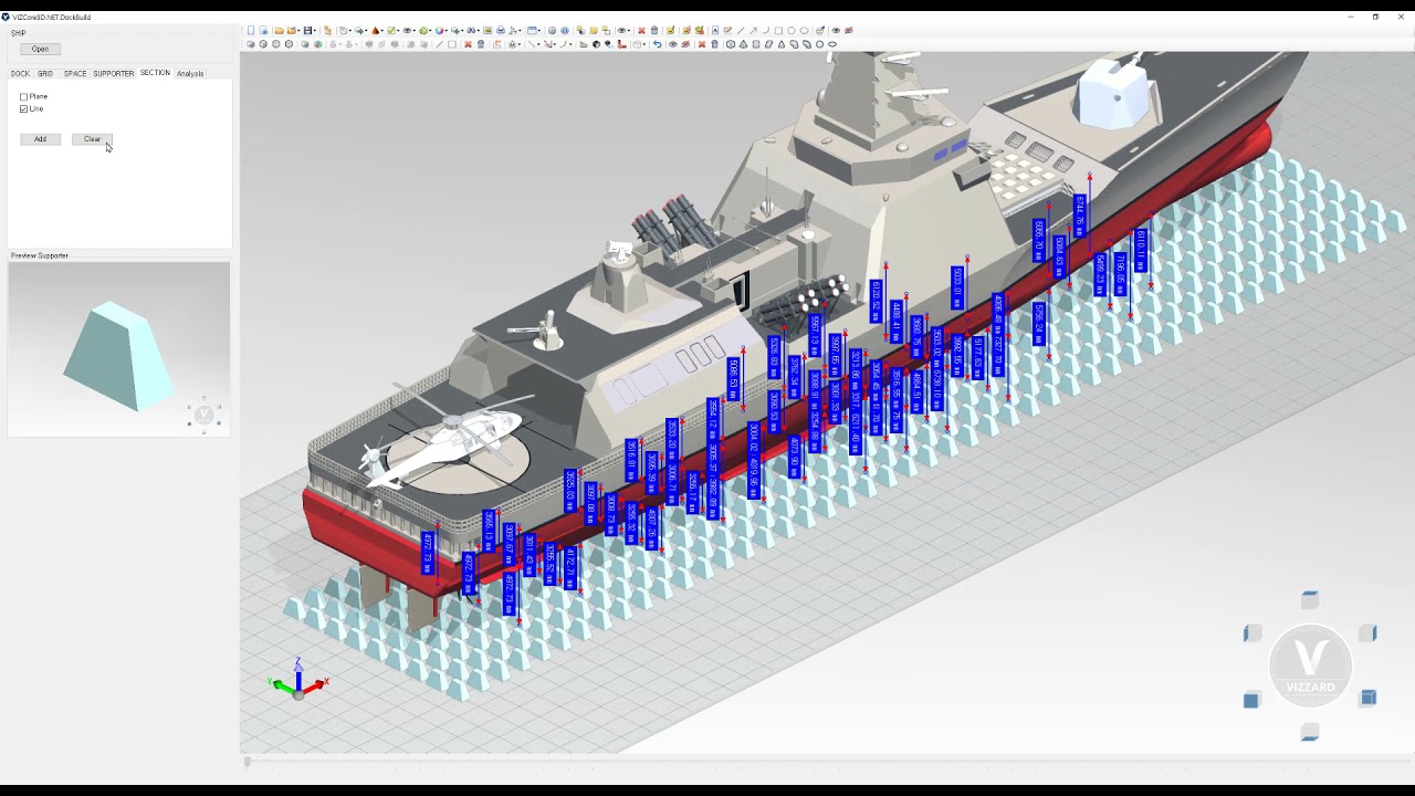 Simulation for installing supports on the dock By VIZCore3D.NET - YouTube