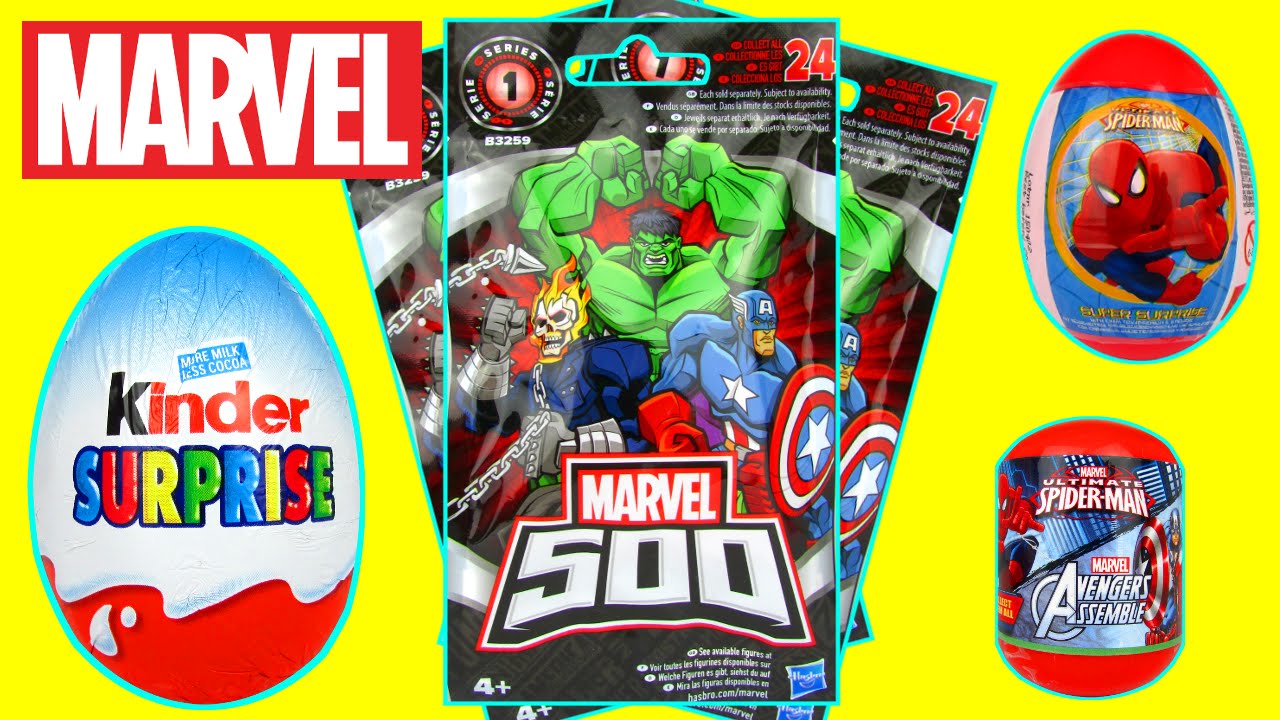 MARVEL 500 SURPRISE Blind Bags Eggs Toys Spiderman vs Avengers Toy ...