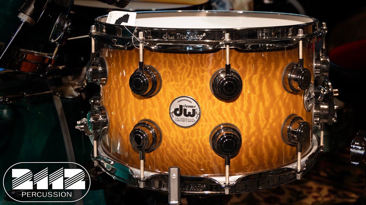 DW Collector’s Series Cherry Mahogany Snare Drum 8x14 Inca Gold/Candy ...