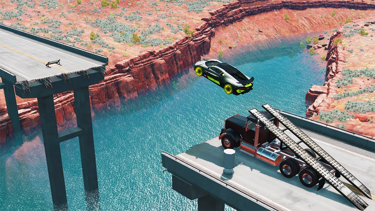 Cars vs Ramp Truck #1 – BeamNG.Drive - YouTube