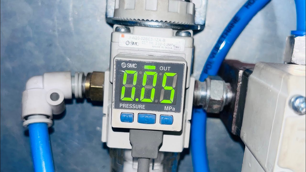 SMC ISE35 pressure switch perimeter setting out put signal - YouTube