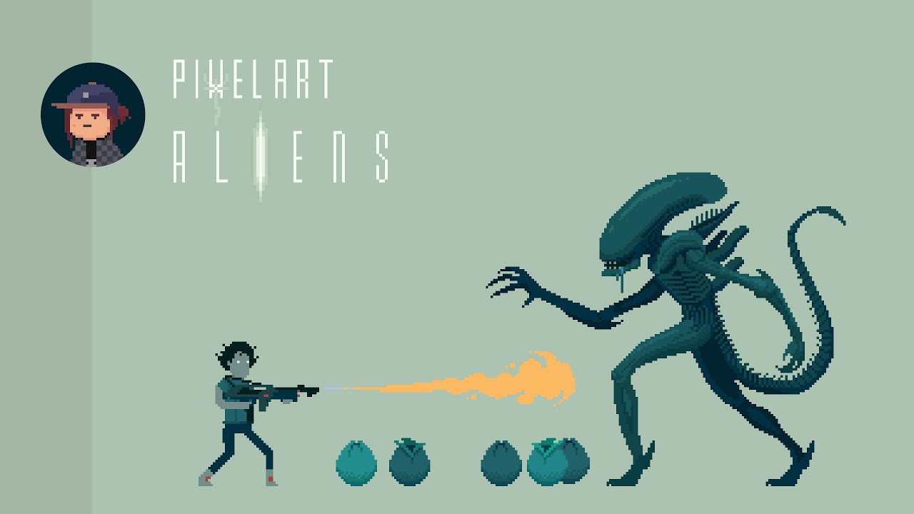Pixel Art Timelapse - Aliens Poster - YouTube