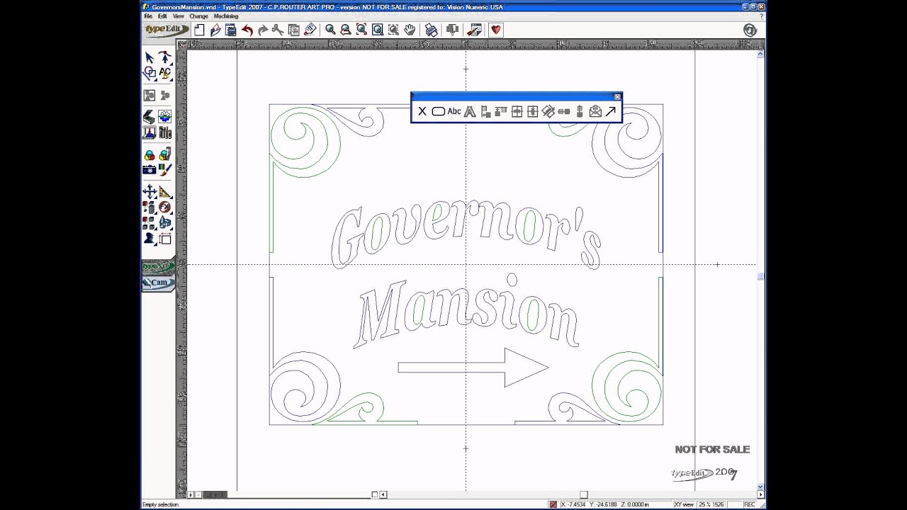 RouterType - Direction Sign - Type3 Artistic CAD/CAM Solutions - YouTube