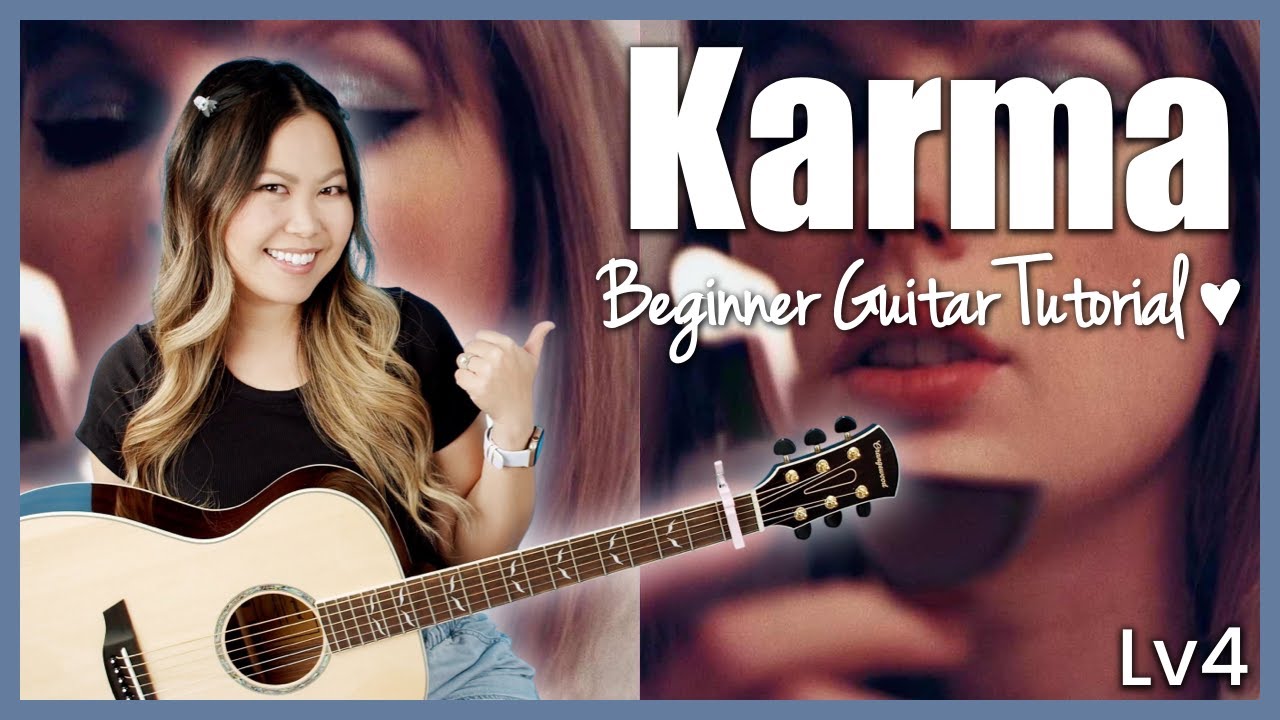 Karma 💙 Taylor Swift EASY Guitar Tutorial Beginner Lesson | Chords ...