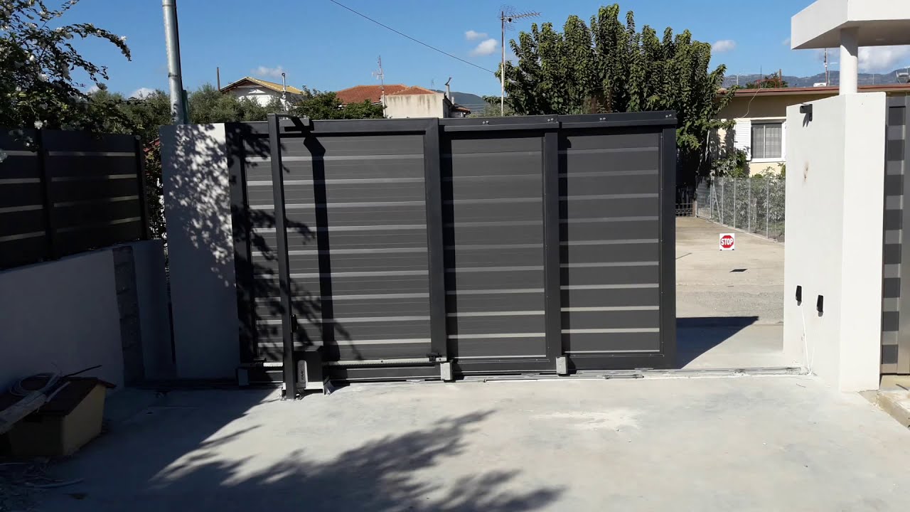 Τηλεσκοπική γκαραζόπορτα με τρία φύλλα - YouTube