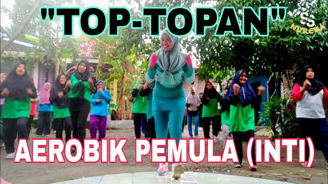 Senam aerobik pemula ll Top-topan gerakan inti ll Mbatik Kemiri - YouTube
