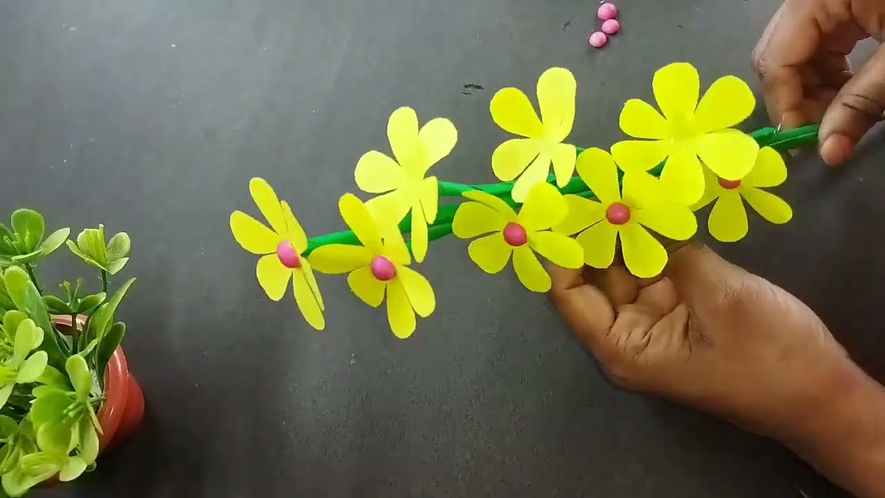 3D Beautiful Paper Flower Making/ Paper Craft For School/ Easy And ...