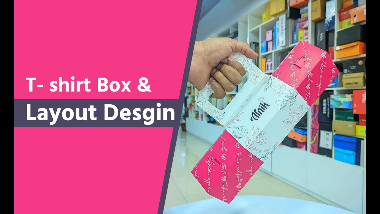 Packaging box and Layout design Tutorial | T shirt box packaging ...