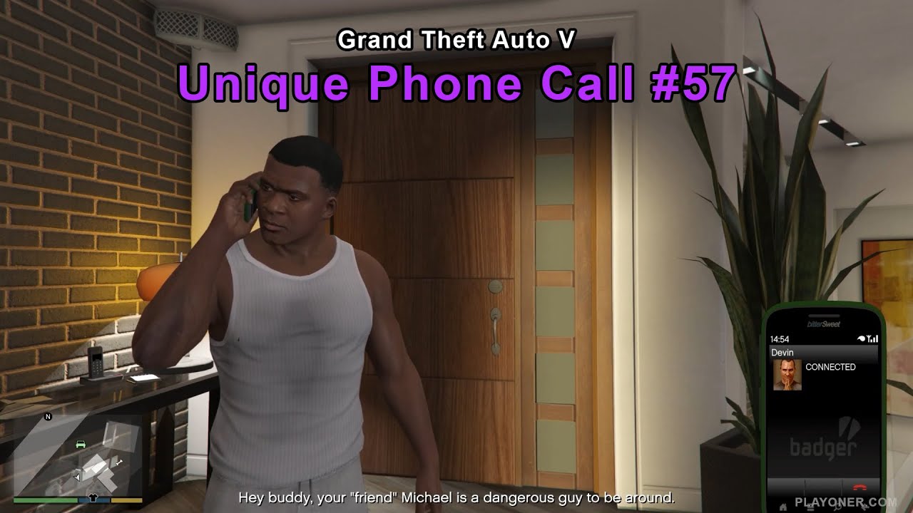 Franklin calls Devin after Legal Trouble - Unique Phone Call #57 - GTA ...