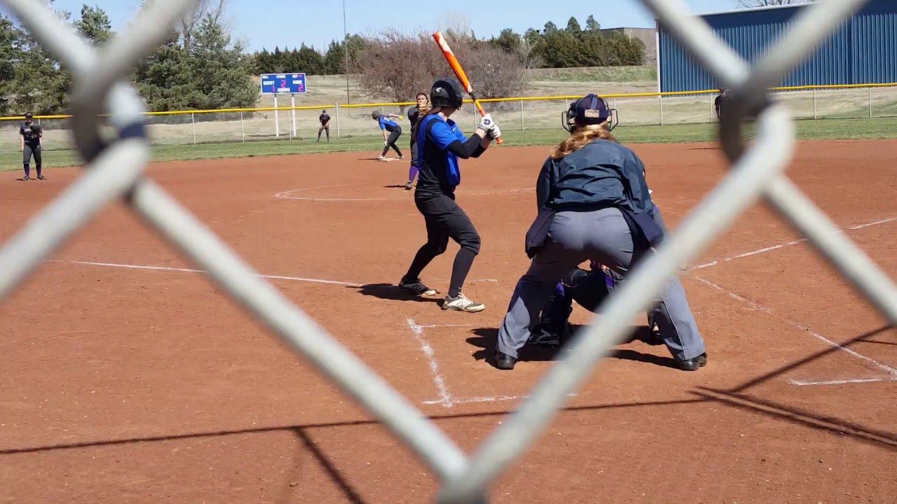 Barton softball scores run vs. Kansas Wesleyan Univ. JV_LIVE - YouTube