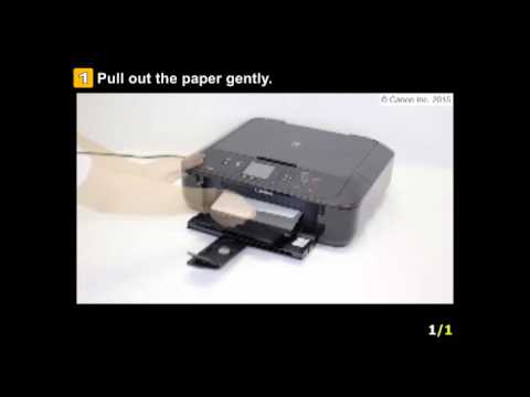 PIXMA MG5722: Removing a jammed paper from the paper output slot - YouTube