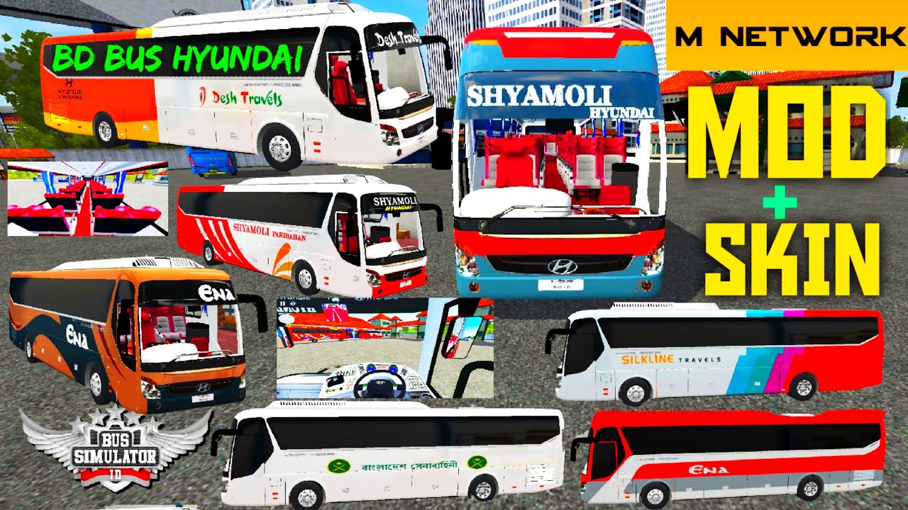 BUSSID // BD BUS HYUNDAI MOD+SKIN FOR BUSSID WITH FREE LINK !! - YouTube