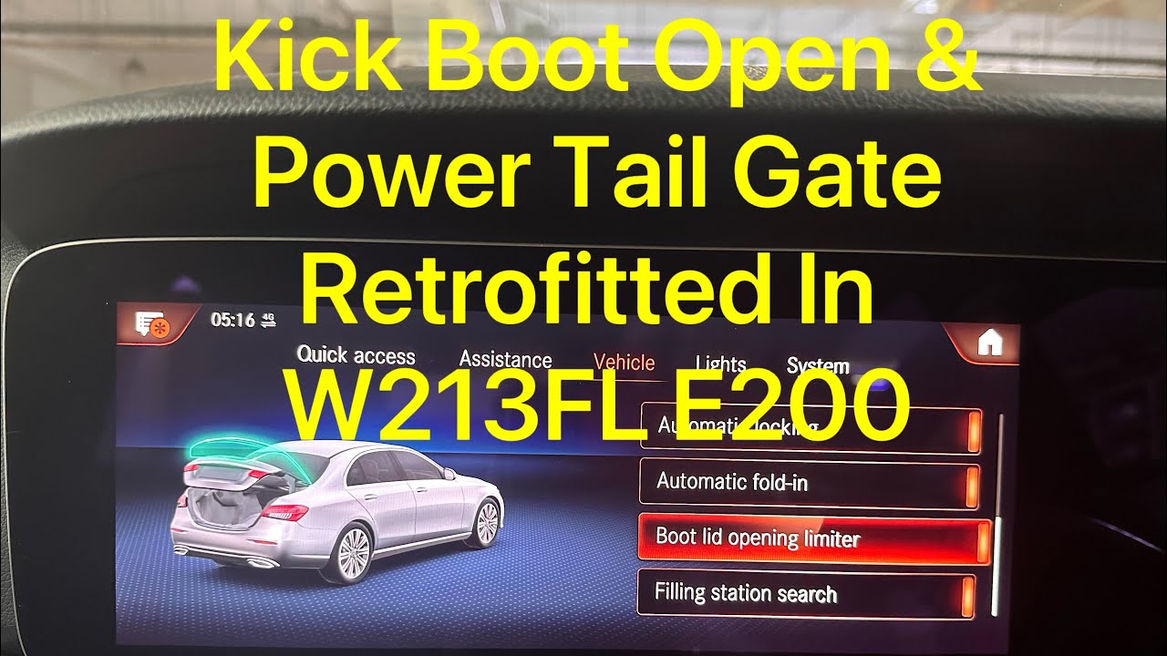 Kick Boot Open & Power Tail Gate Retrofitted In W213FL E200 - YouTube