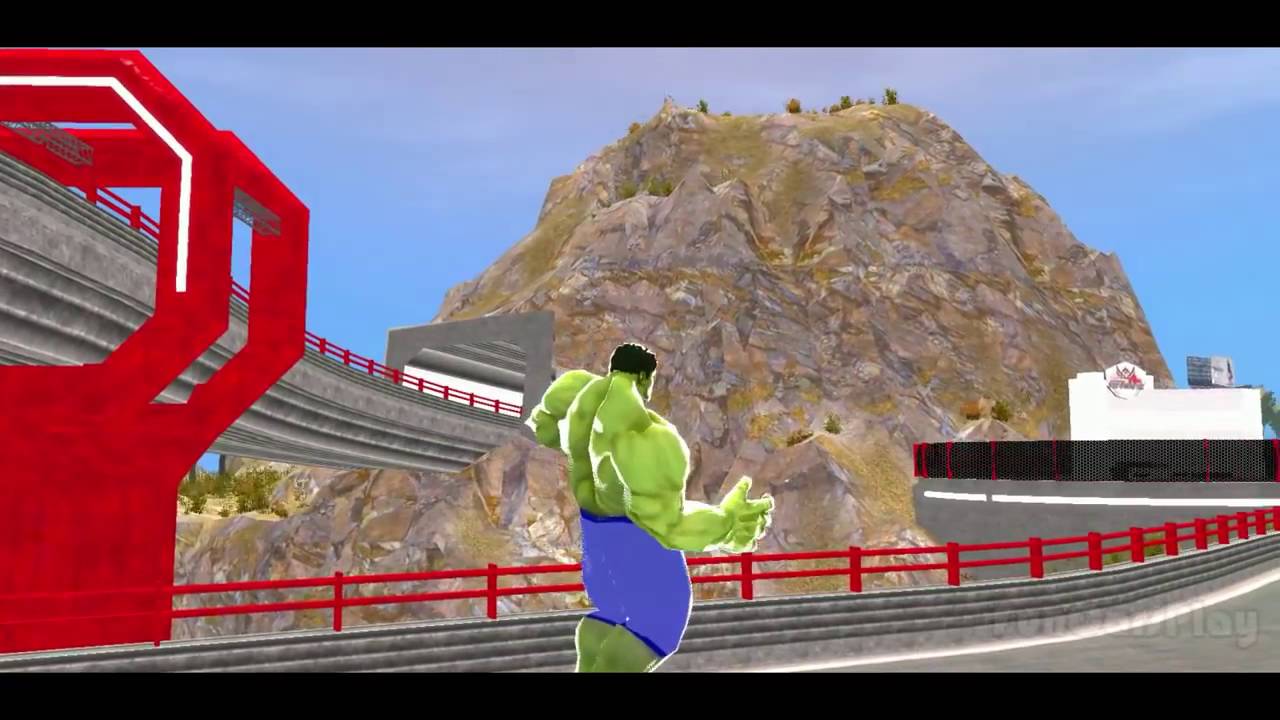 HULK epic Race with his RED Lightning MCQUEEN Disney Cars + Kids Songs ...