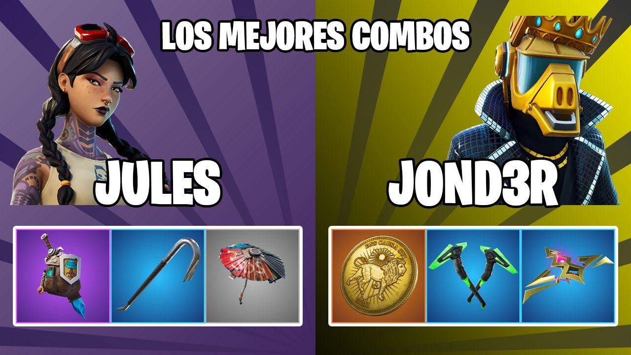 Combos de las skins de Jules y J0ND3R | Fortnite - YouTube