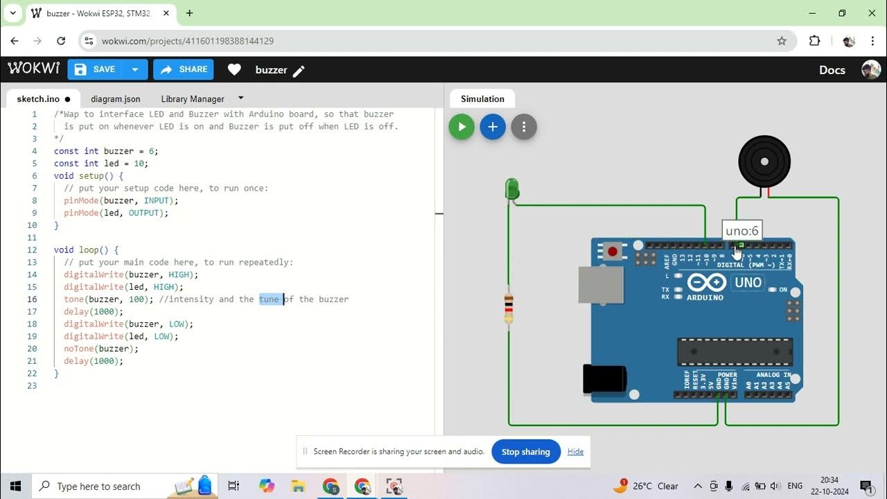 Buzzer using Arduino || Wokwi || Afaan's Space - YouTube