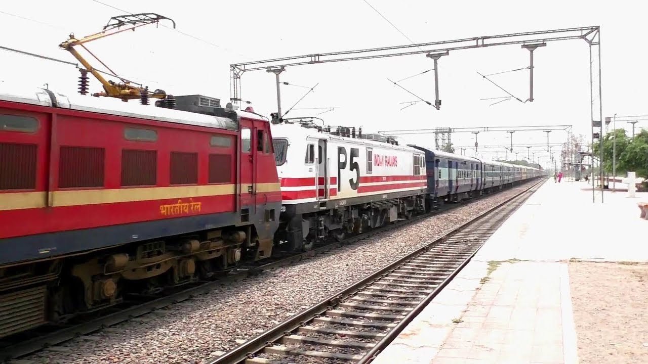 Fast Electric Trains at Asaoti | Indian Railways - YouTube