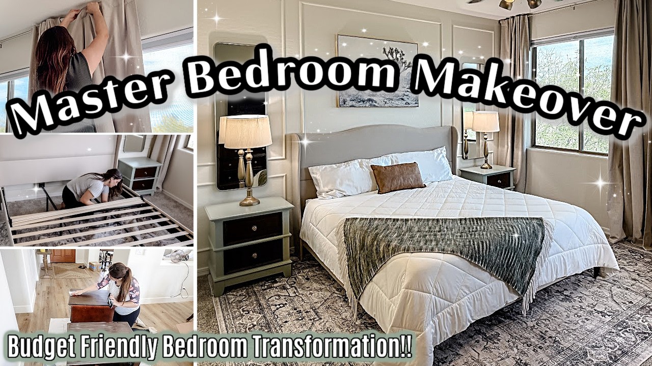 MASTER BEDROOM TRANSFORMATION on a BUDGET!! DIY Wall Molding + Interior ...