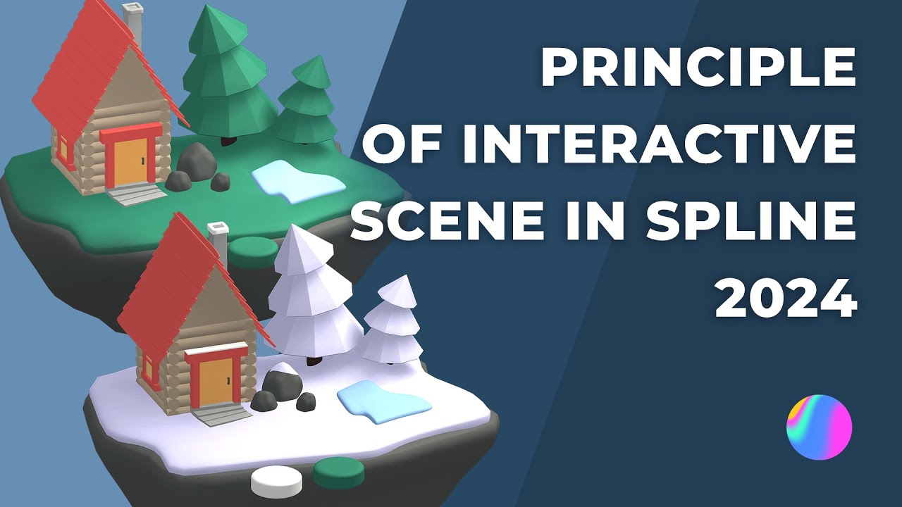 Principle of interactive scene with button switching in spline 2024 with one simple object - YouTube
