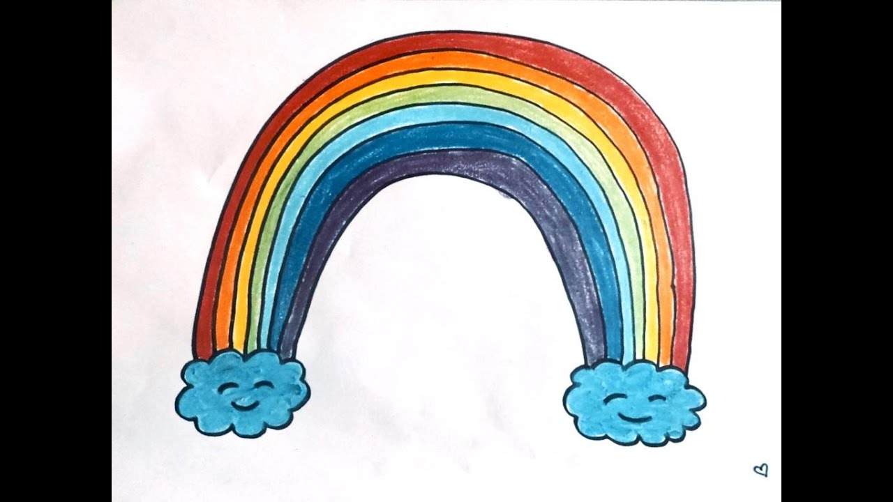 How to draw a rainbow - simple and easy way - YouTube