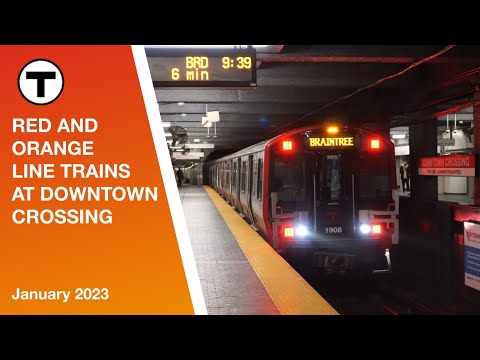 MBTA Red and Orange Line Trains at Downtown Crossing - Jan 12-13, 2023 ...